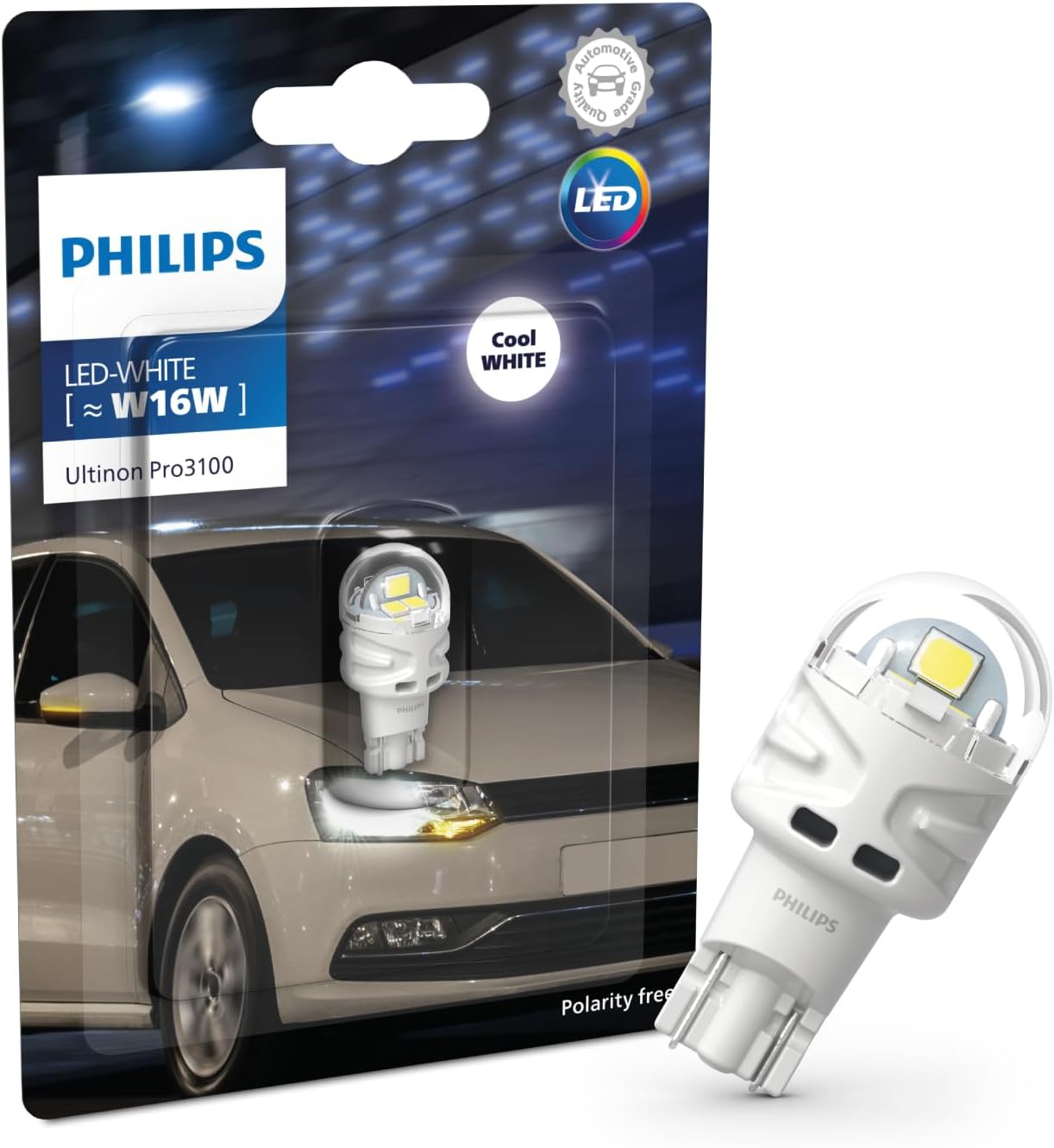 PHILIPS Ultinon Pro3100 LED car signalling bulb (W16W white) : Amazon.co.uk: Automotive