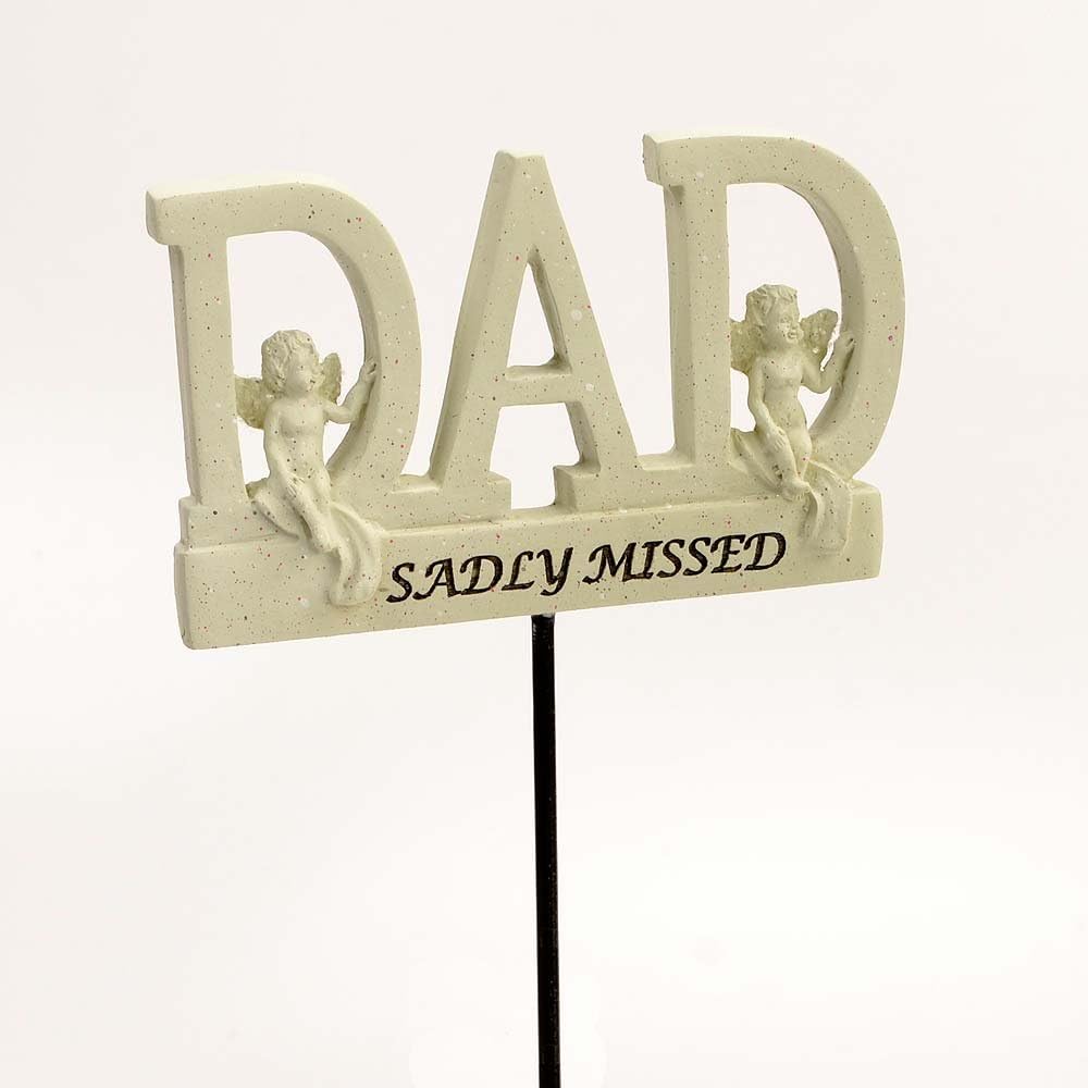 Sadly Missed Dad Angel Memorial Tribute Stick Graveside Plaque : Amazon ...