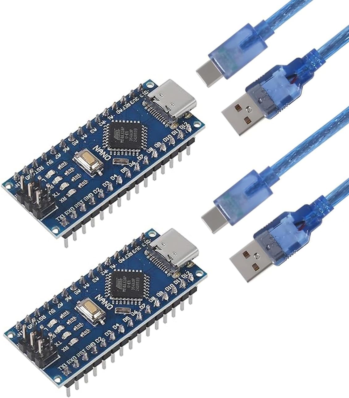 2PCS Nano V3.0 ATmega328P Module USB-C Microcontroller Pre-soldered ...