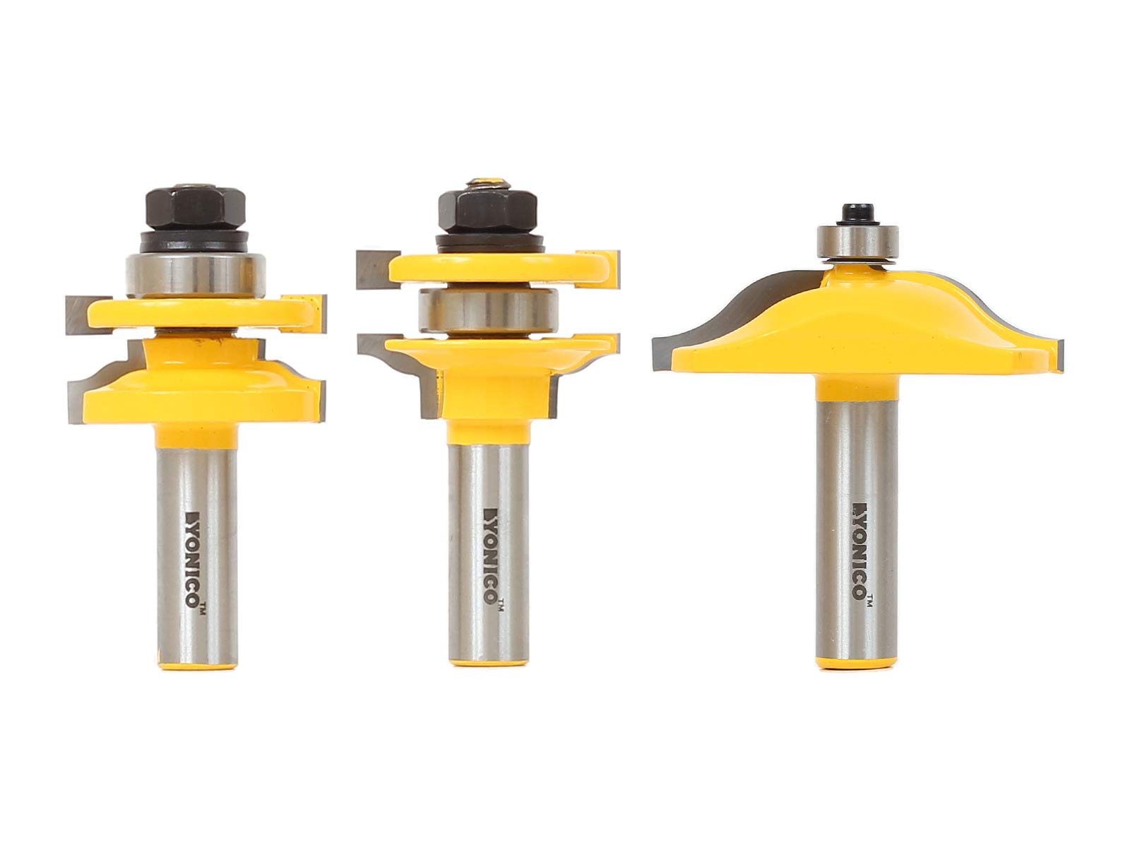 YONICO Router Bits Set Cabinet Door Raised Panel 3 Bit Ogee 1/2-Inch ...
