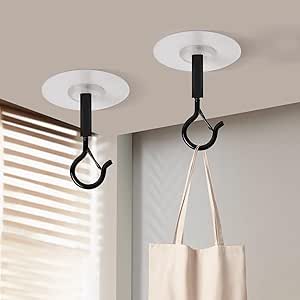Sima life Adhesive Ceiling Hooks, 4 Pack Ceiling Hooks for Hanging ...