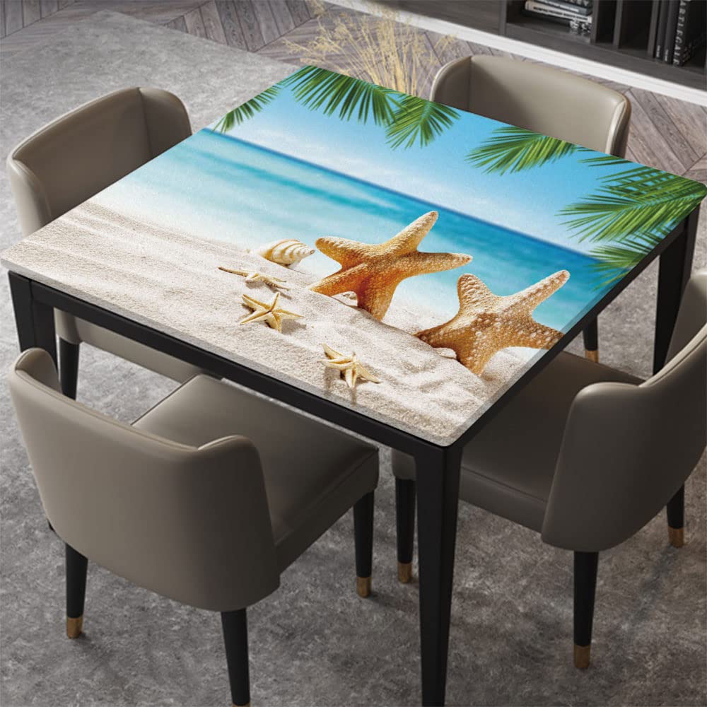 Amazon.com: DUNHUANG Square Fitted Tablecloth, Shell On Beach and ...