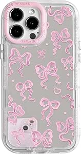 Amazon.com: NITITOP Compatible with iPhone 13 Pro Case Cute Mirror Bow Love Heart Pattern for ...