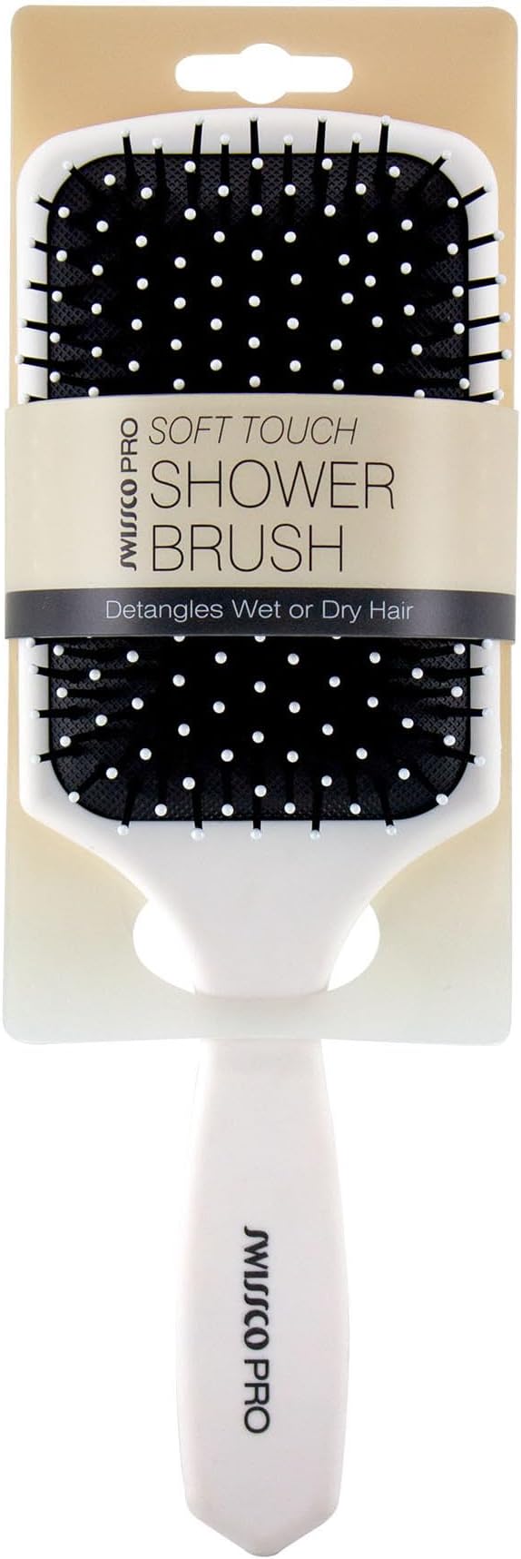Amazon.com : Swissco Pro Soft Touch Paddle Shower Hair Brush (White ...