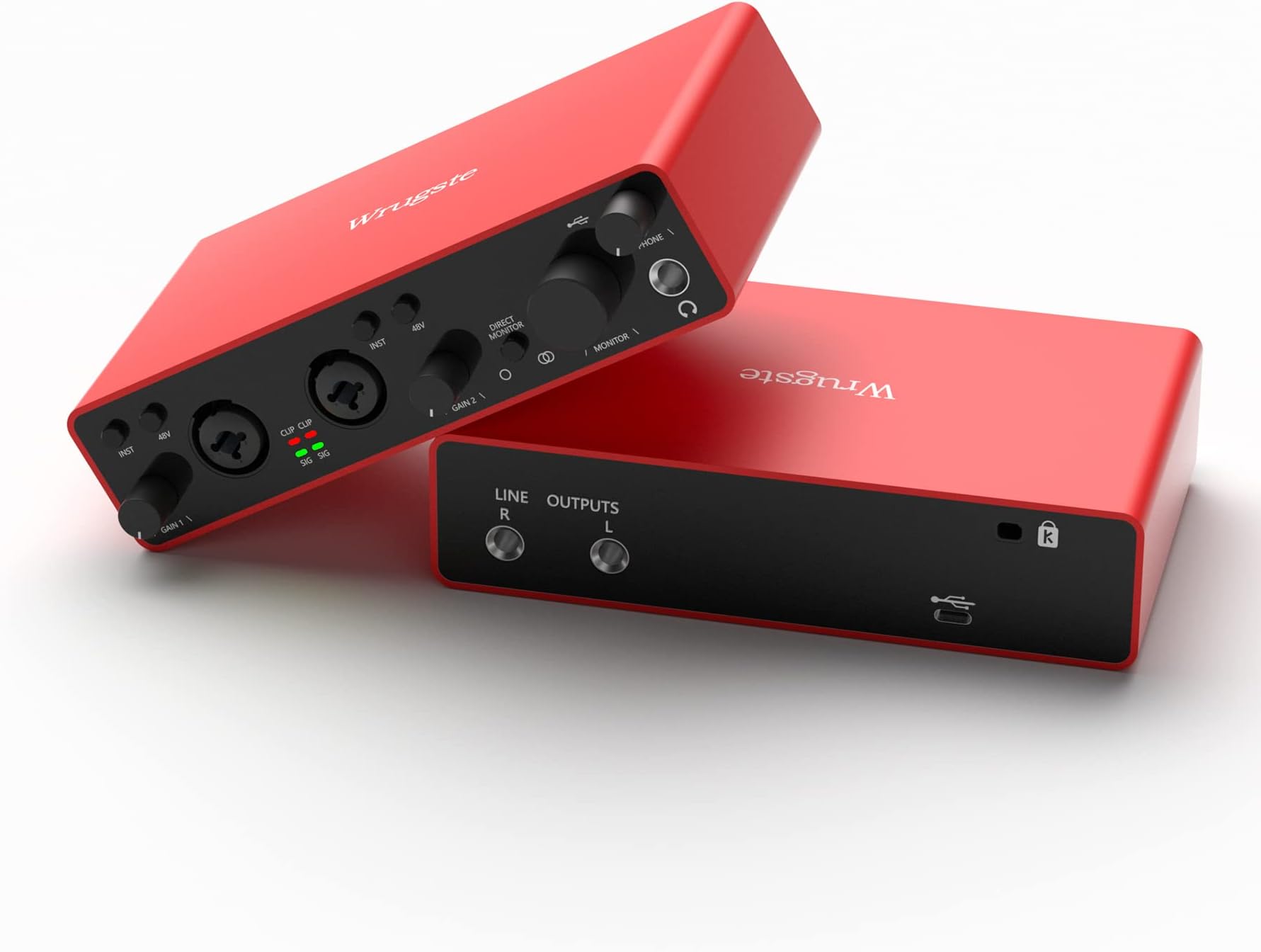 Wrugste 2i2 Audio Interface for Recording Podcasting and Streaming ...