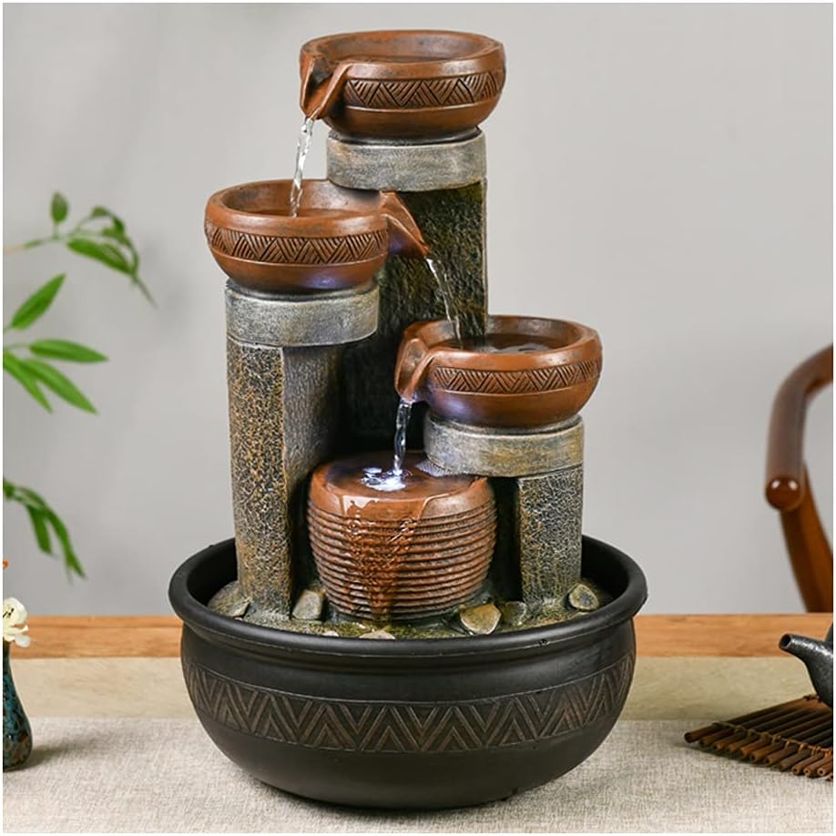 Amazon.com: Pastoral Style Desktop Fountain, Rockery and Waterfall with ...