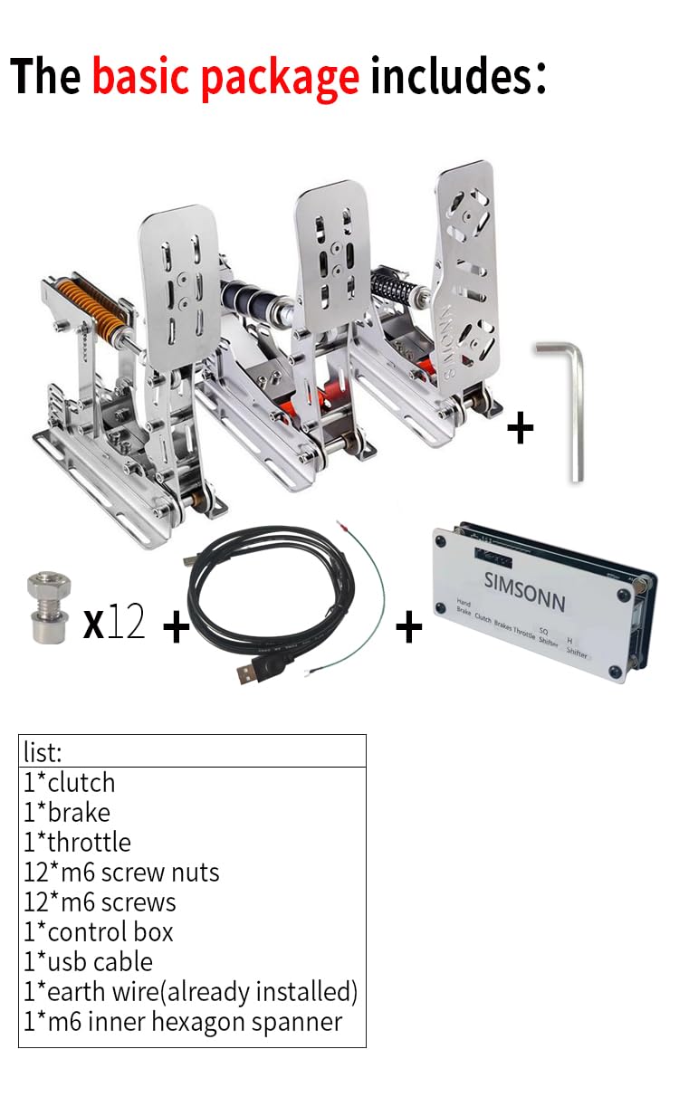 Snapklik.com : SIMSONN NEW PRO Pedals Sim Racing Pedals PC Racing ...