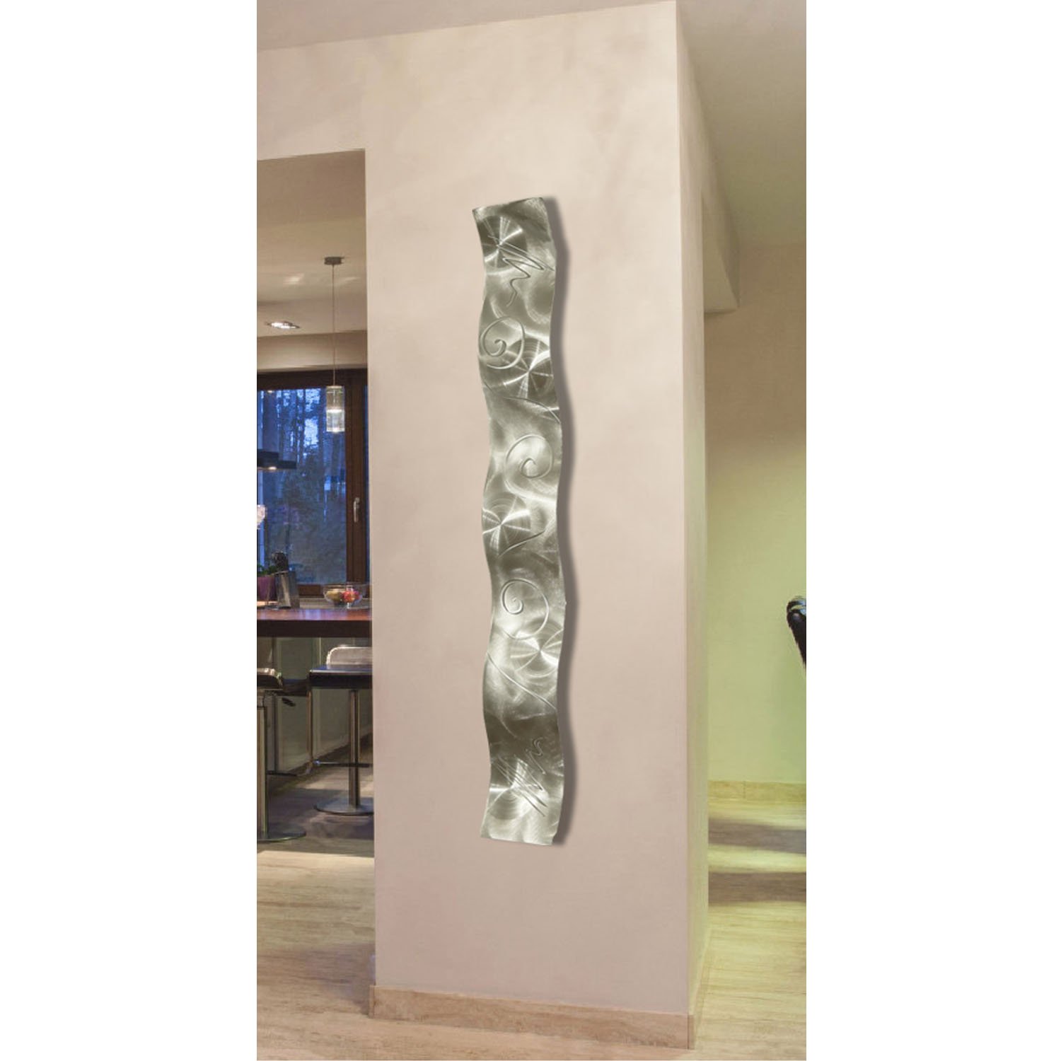 Statements2000 Silver 3D Abstract Metal Wall Art Sculpture Wave ...
