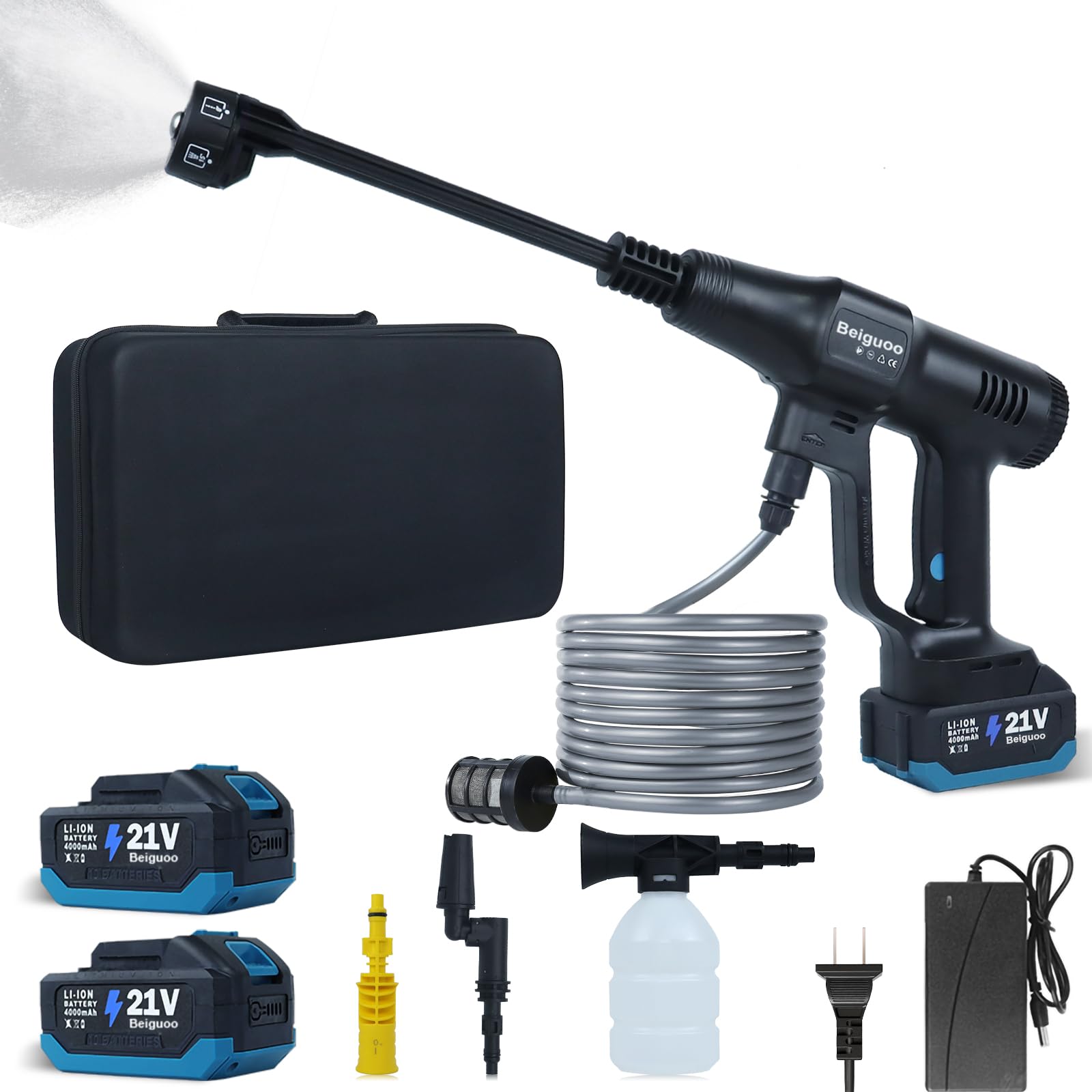 Amazon.com : Beiguoo Cordless Pressure Washer 2900 PSI, Cordless Power ...
