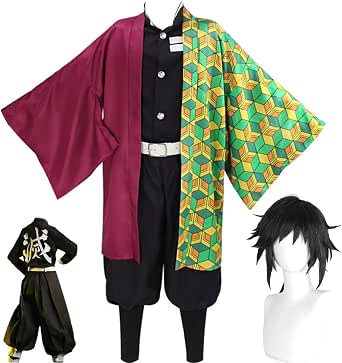 Amazon.com: Hieeimu Giyuu Cosplay Costume Kimono Robe Uniform Outfit ...