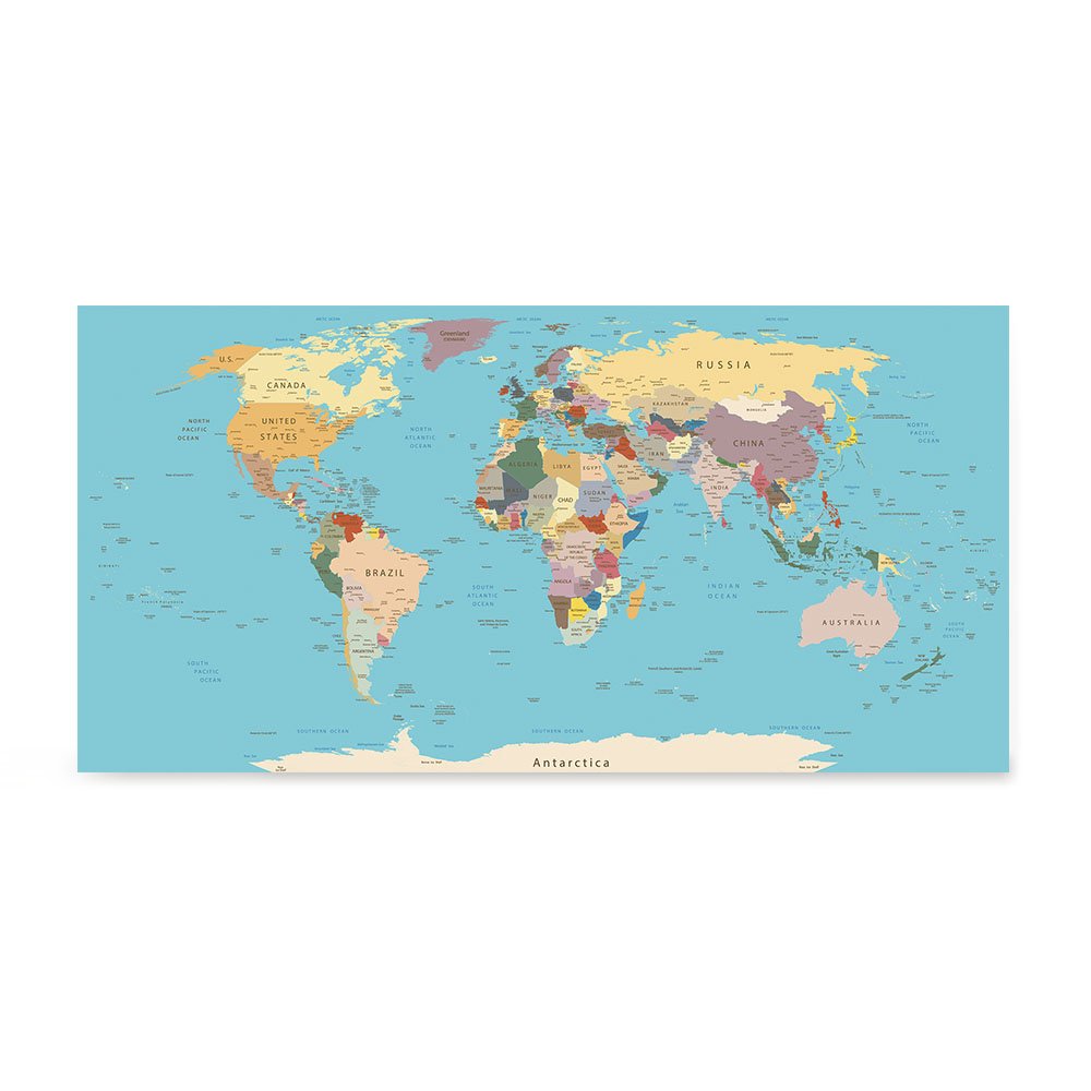 Ezposterprints World Map Posters Political Retro Vintage World Maps ...