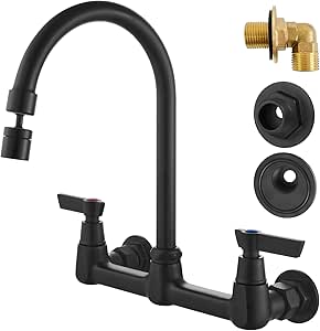 Amazon.com: Airuida Wall Mount Kitchen Sink Faucet, Wall Mounted Faucet ...