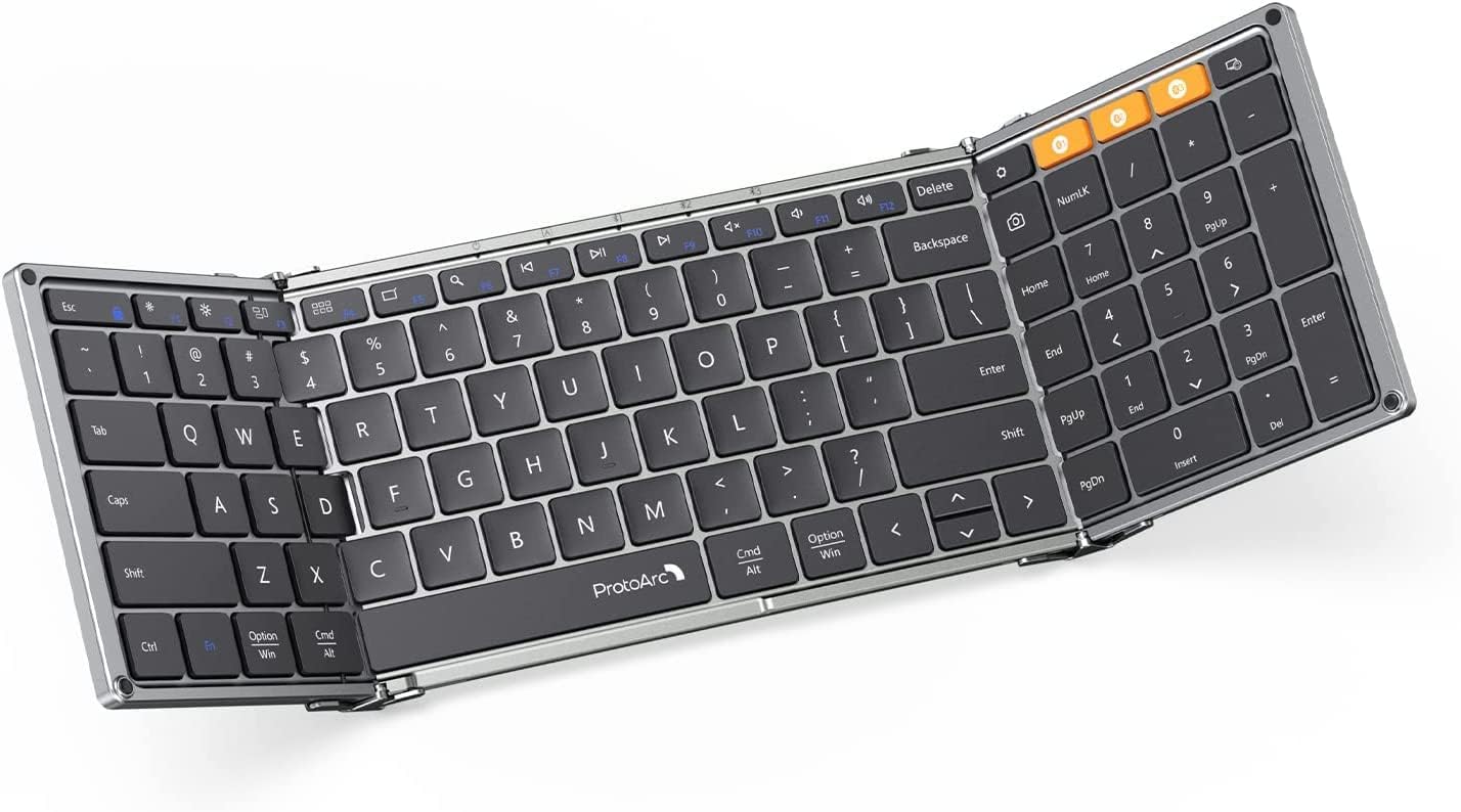 Amazon.com: ProtoArc Foldable Bluetooth Keyboard, XK01 Folding Wireless ...