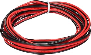 Amazon.co.jp: uxcell 18ゲージ2芯平行PVCワイヤー 長さ9.8フィート 直径0.09" 赤黒18 AWG柔軟ワイヤーエクステンションコード300V LED RGB ...