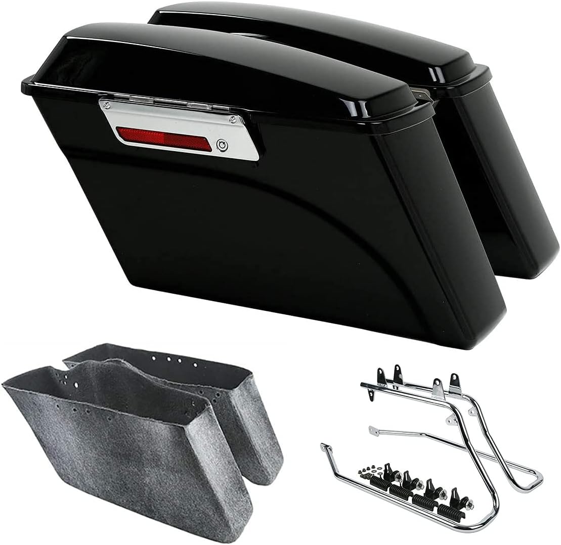 TCMT Hard Saddlebags Bag W/Conversion Brackets Fit For Harley Softail ...