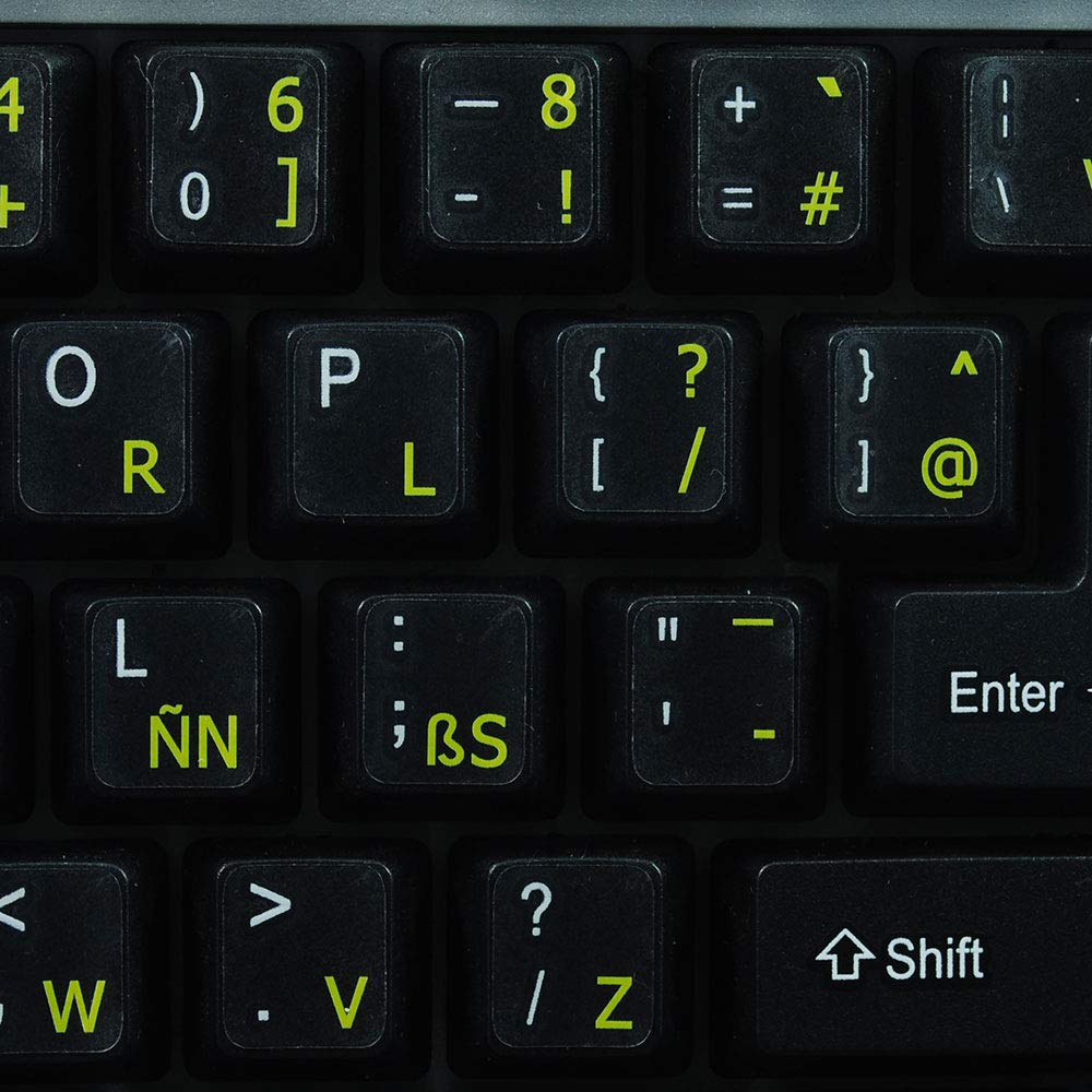 Buy PROGRAMMER DVORAK KEYBOARD LABELS LAYOUT WITH YELLOW LETTERING ON ...