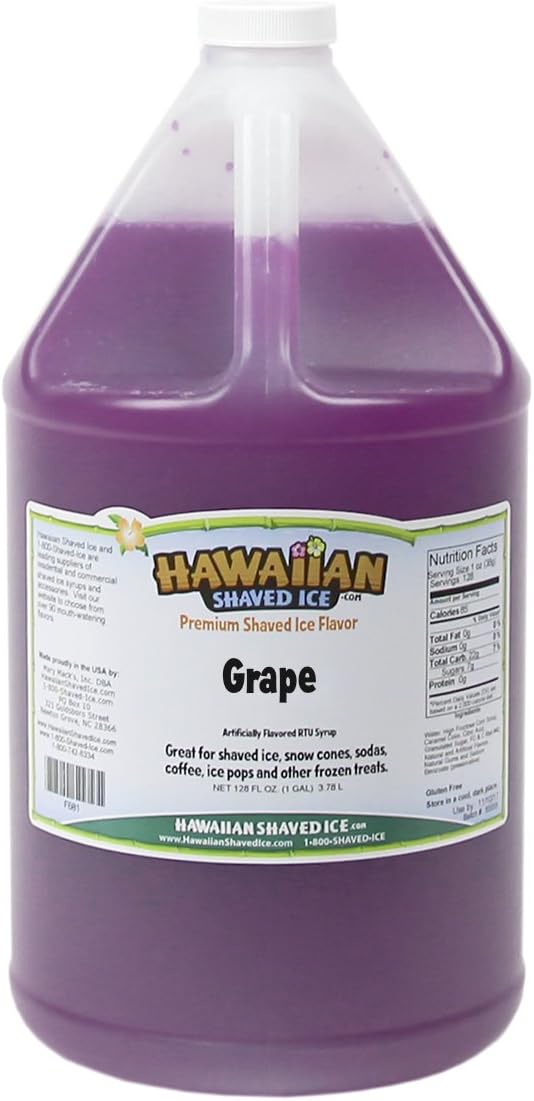 Hawaiian Shaved Ice Syrup, Grape, Gallon : Amazon.ca: Grocery & Gourmet ...