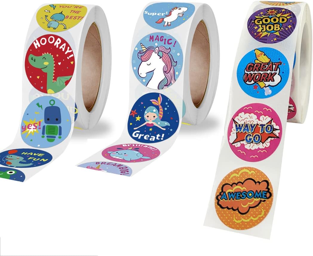 Amazon.com : Buer Homie Stickers for Kids, 1inch 1500pcs, 3 Rolls 24 ...