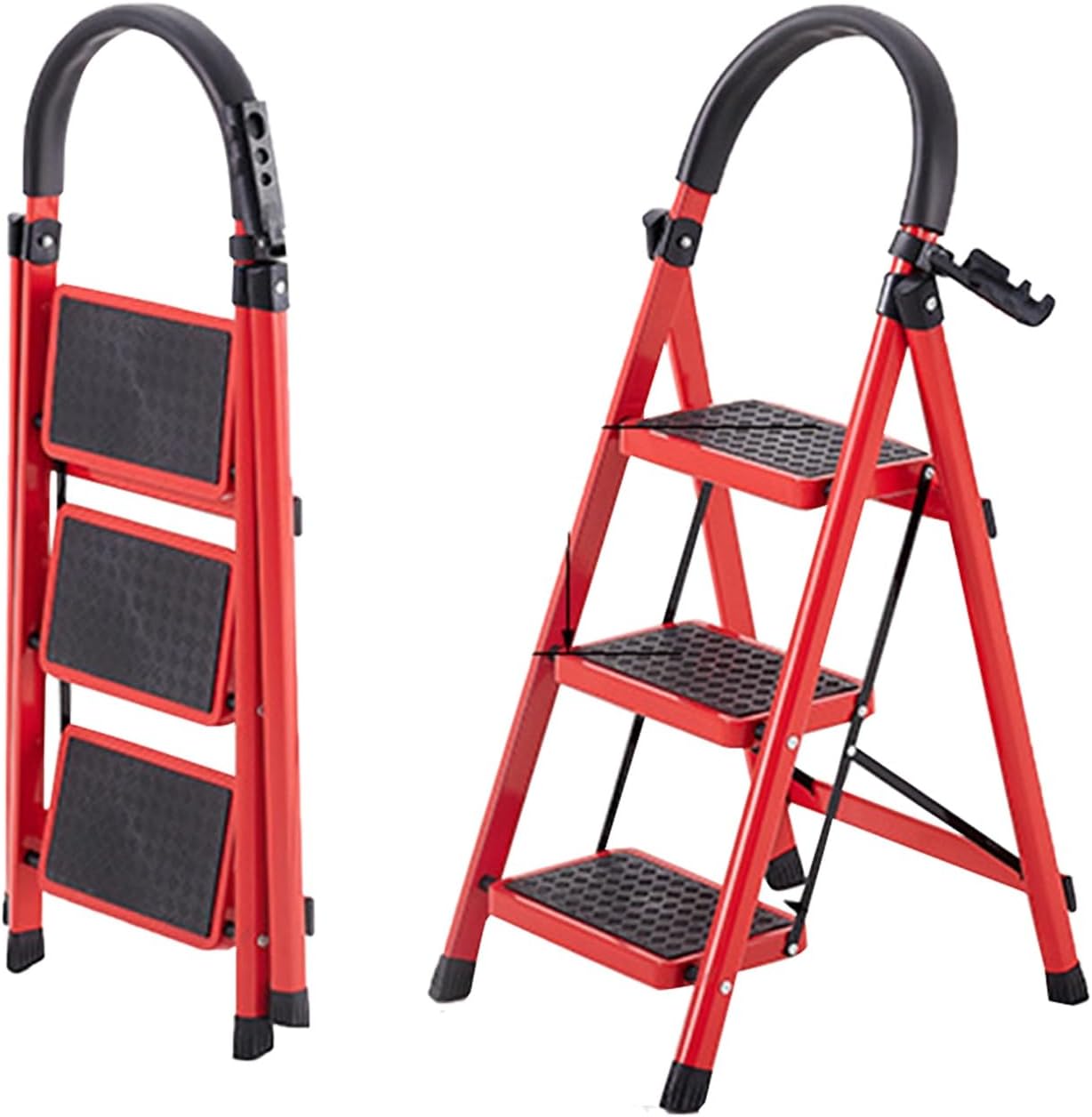 Multi-Use Foldable Step Stool Ladder for Kitchen, Garage, Office ...