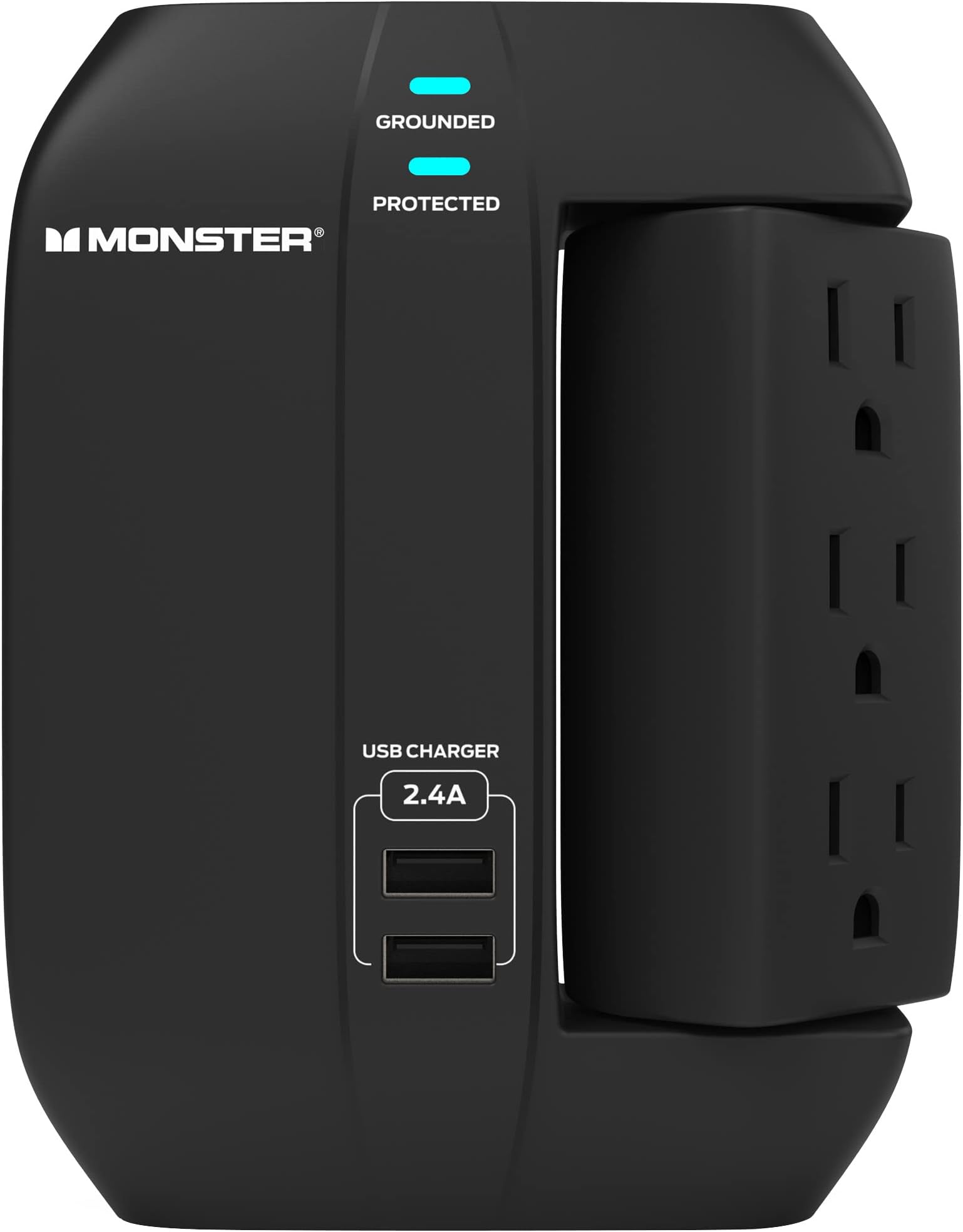 Monster Wall Tap Plug 6-Outlet Extender with Outlet Surge Protector for ...