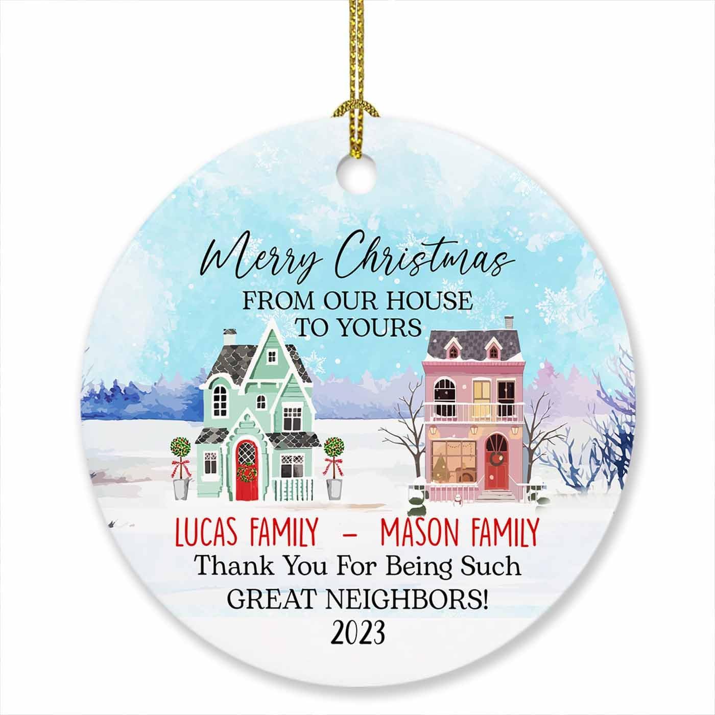 Amazon.com: Personalized Names & Year Neighbor Ornament 2023 Christmas ...