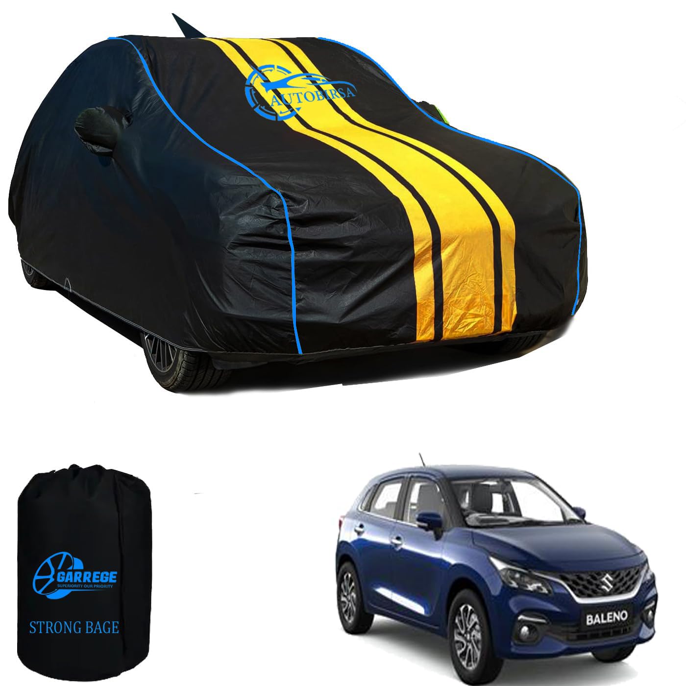 Autobirsa Waterproof Car Body Cover for Maruti BALENO with Mirror and ...