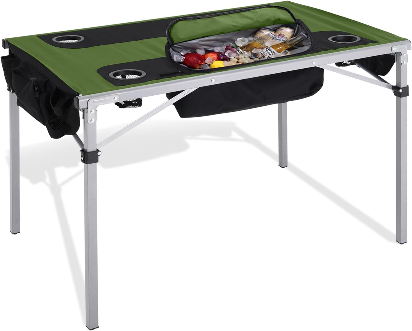 Amazon.com : ABCCAMPING Folding Camping Table，with Integrated Cooler, 7 ...