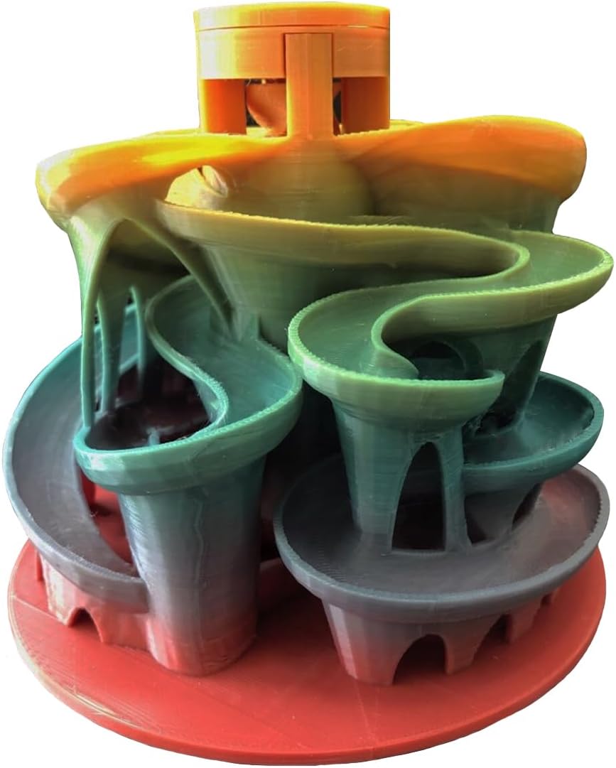 Amazon.com: 3D Printed Rainbow Marble Run | Marble Maze | Measures 5.5 ...