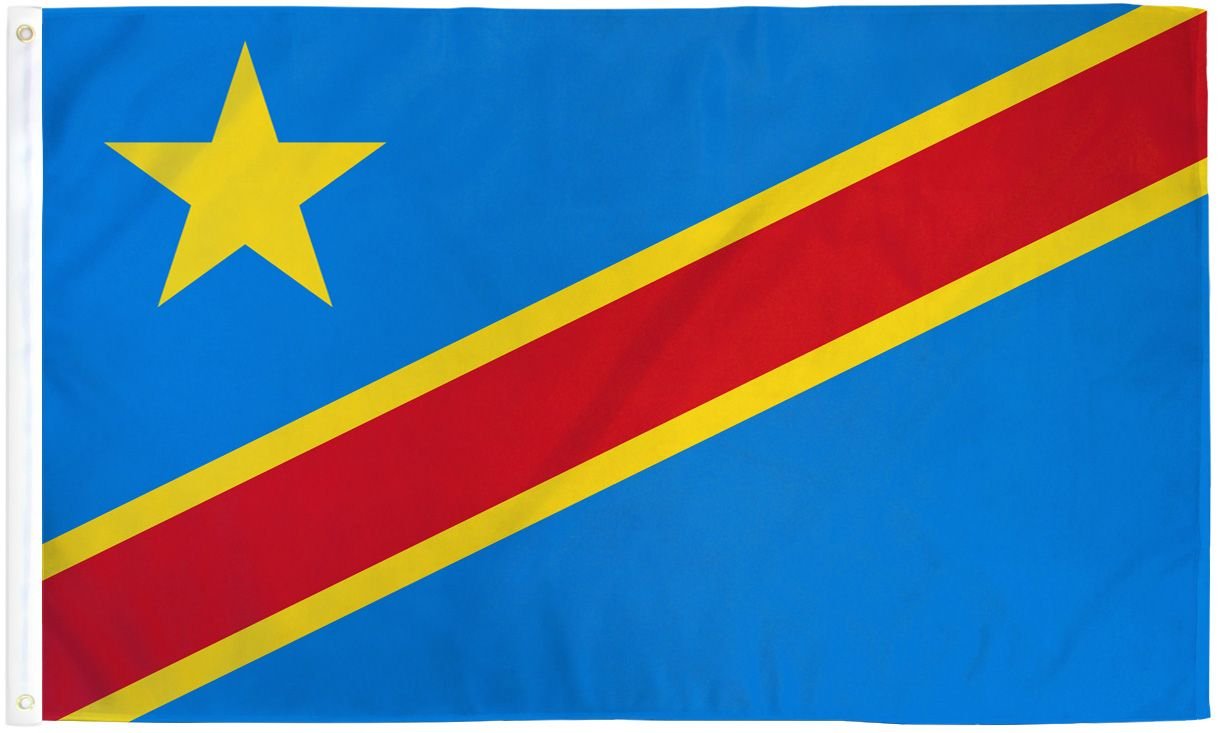 Amazon.com : Congo Democratic Republic Flag 3x5ft Poly - INTERNATIONAL ...