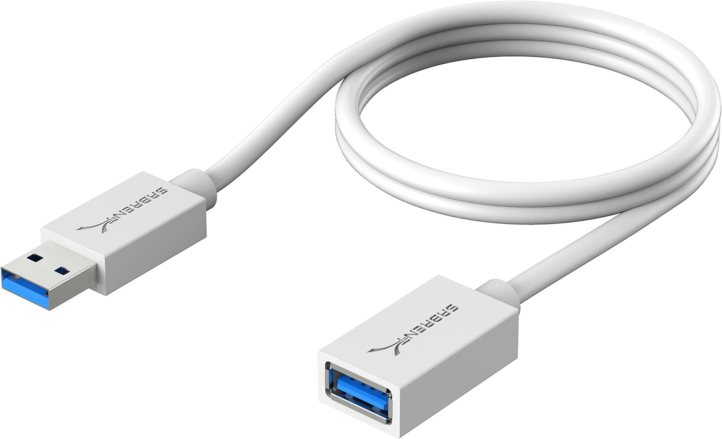 Amazon.com: USBGear 2ft. White USB 2.0 Extension Cable A Male Right ...
