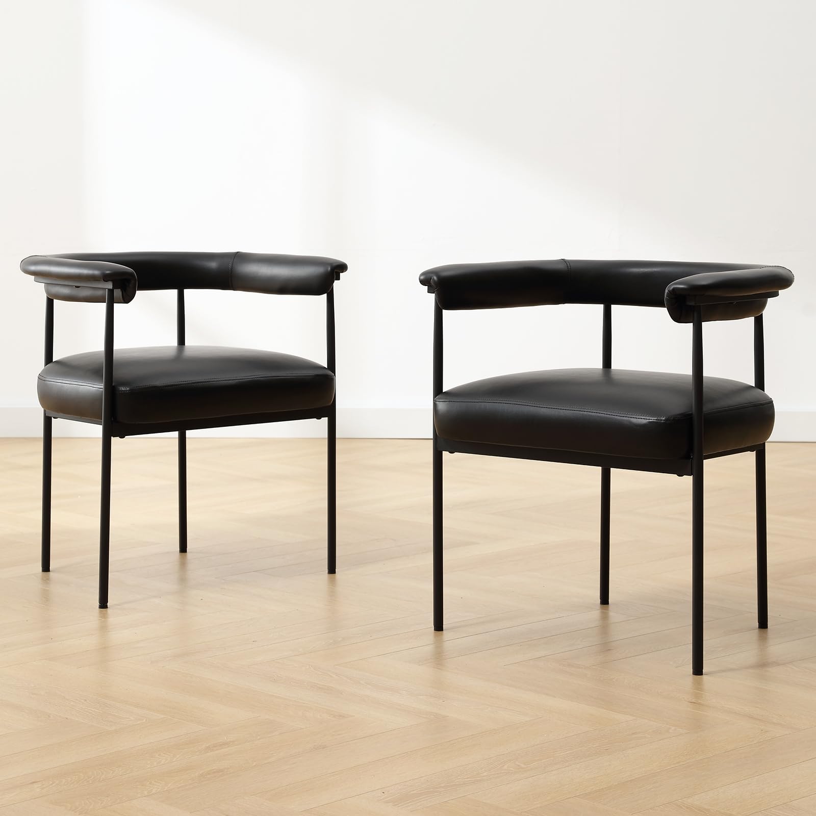 Amazon.com - DUOMAY Modern Barrel Dining Chairs Set of 2, Faux Leather ...