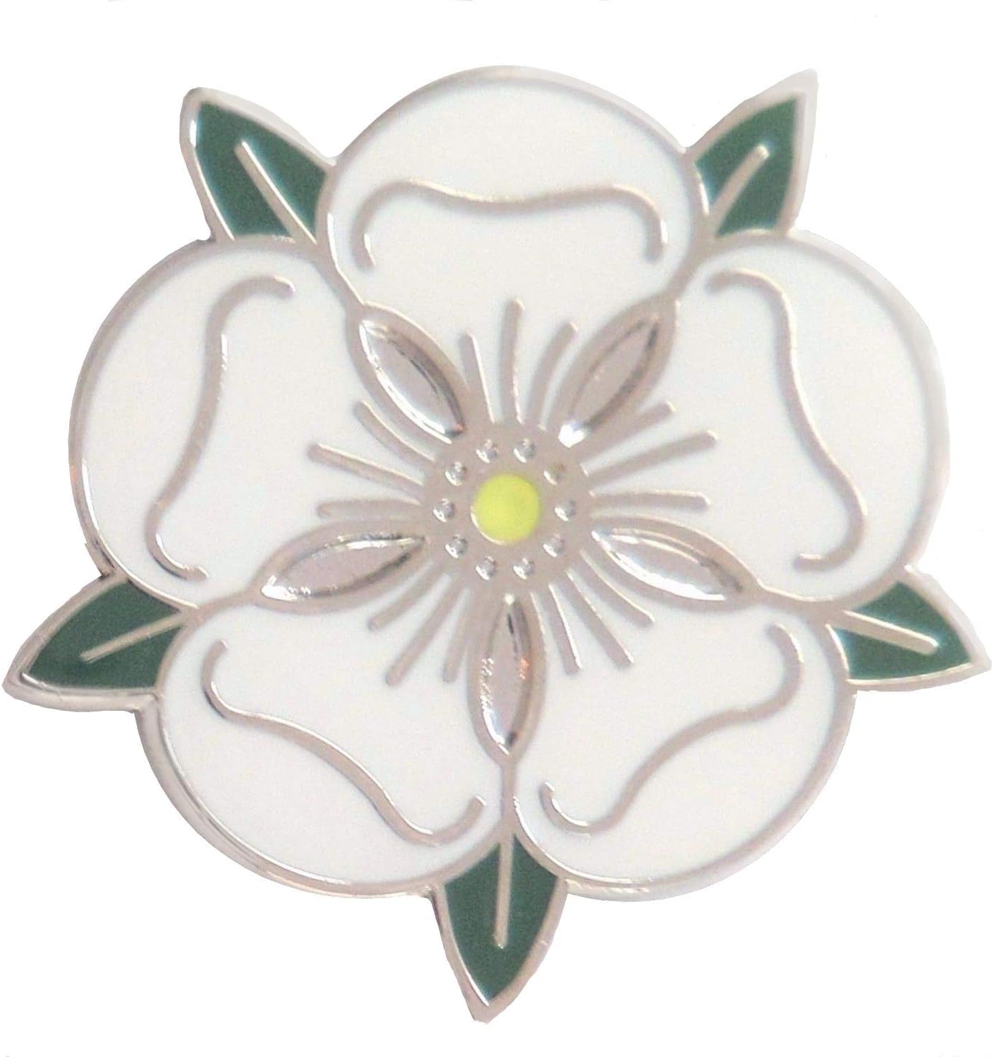 Yorkshire Rose - White rose of York - Quality enamel lapel pin badge ...