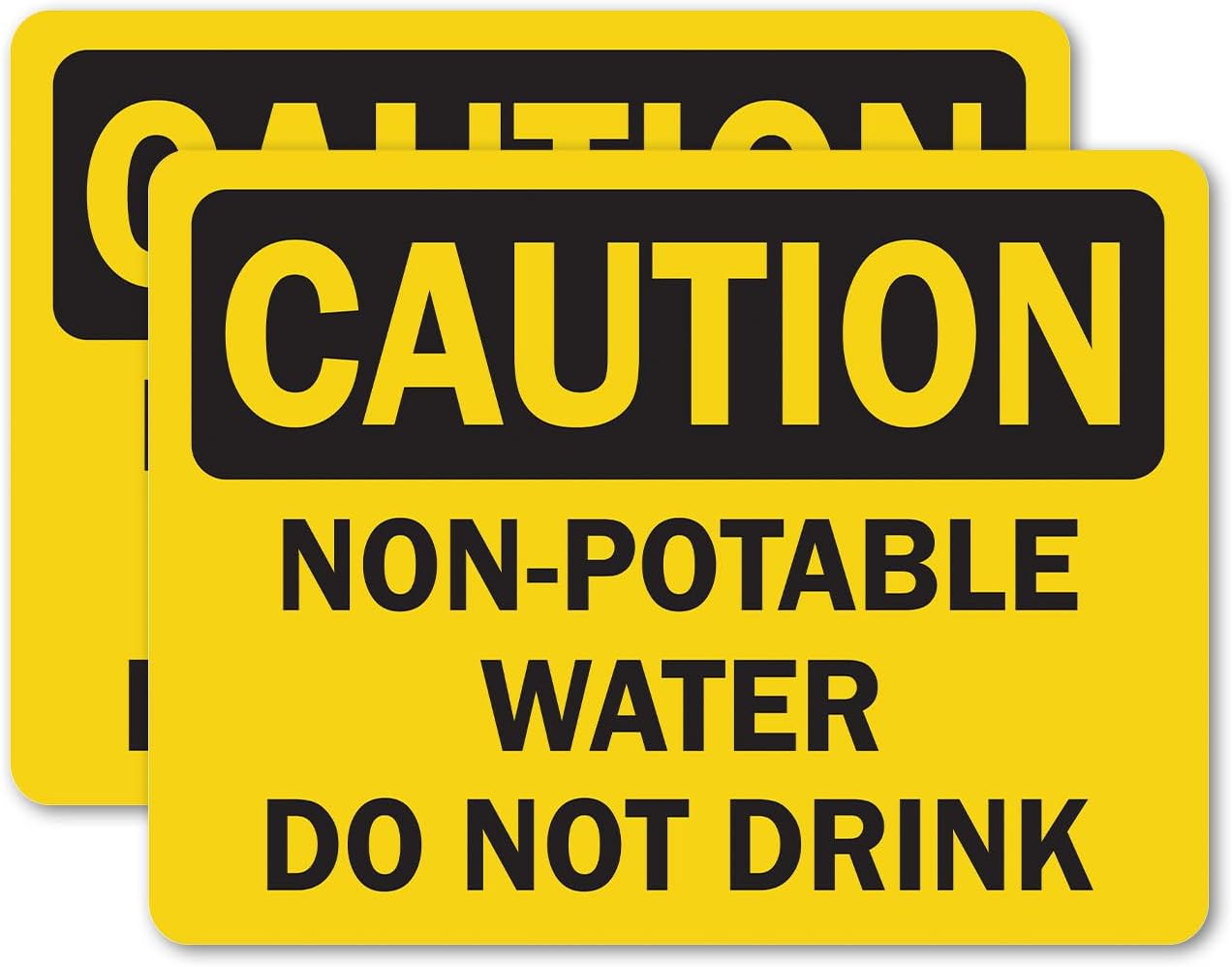 Amazon.com: (2 Pack) Non-Potable Water Do Not Drink OSHA Caution Sign 5 ...