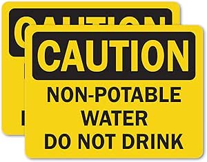 Amazon.com: (2 Pack) Non-Potable Water Do Not Drink OSHA Caution Sign 5 ...