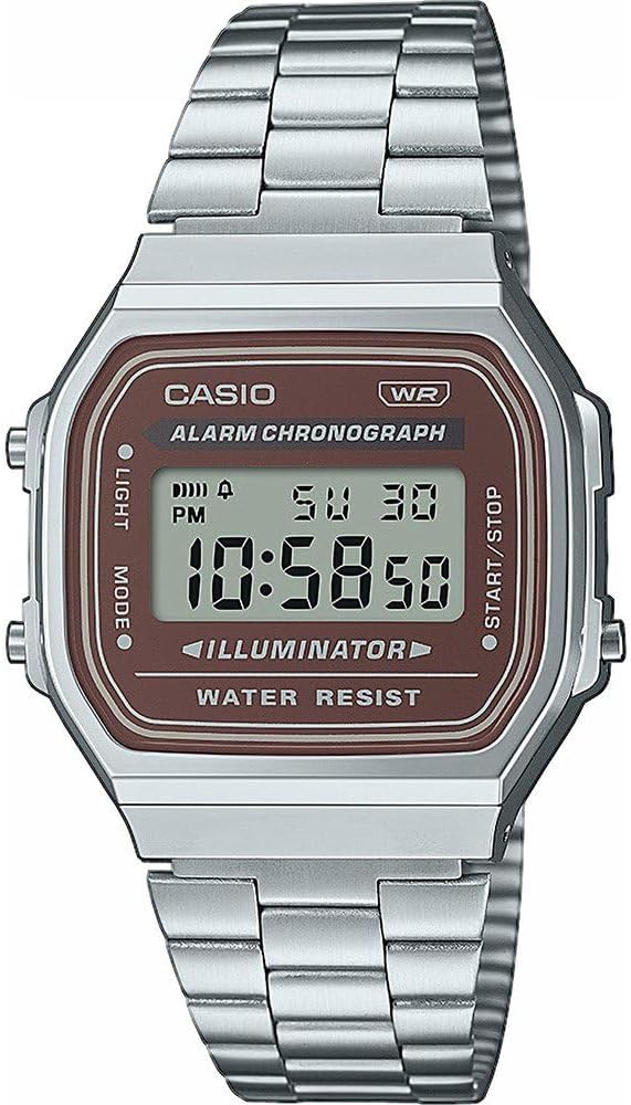 Casio Unisex's Digital Quartz Watch with Stainless Steel Strap A168WA ...