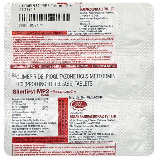 Glimfirst-MP2 - Strip of 15 Tablets : Amazon.in: Health & Personal Care