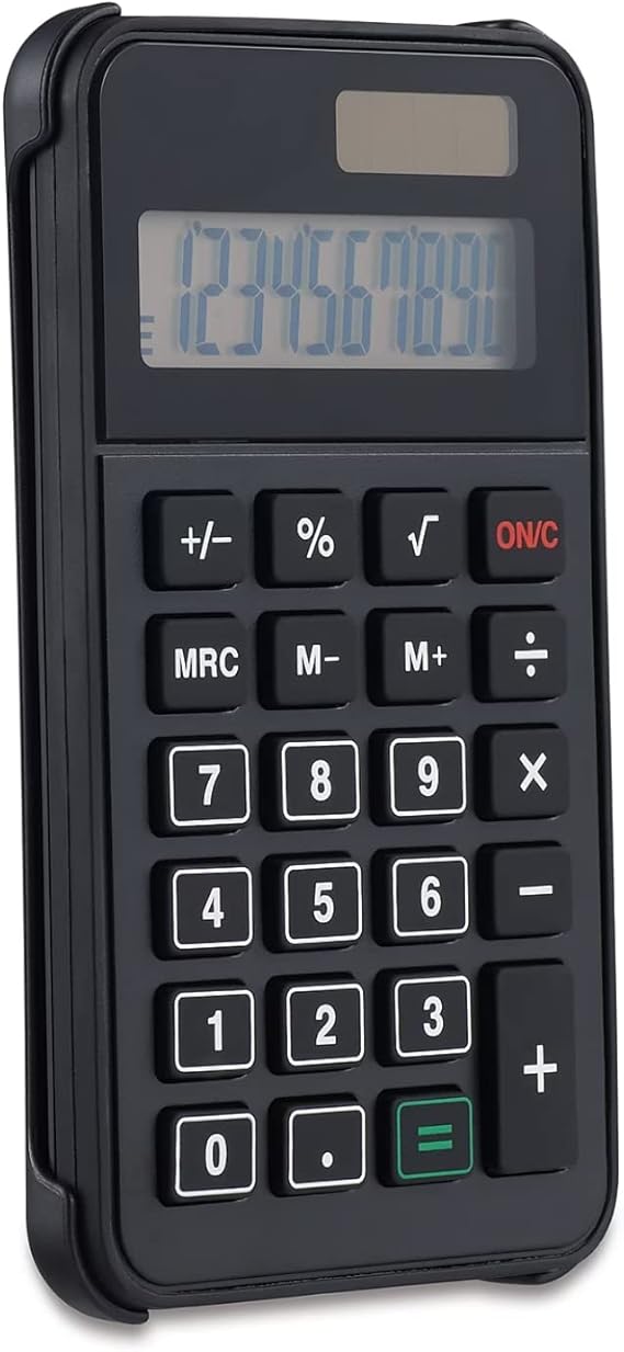 Amazon.com : 1InTheOffice 10 Digit Pocket Calculator, Dual Powered ...