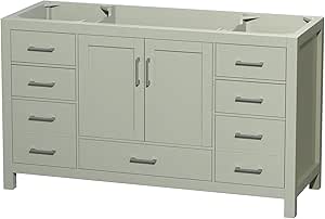 Wyndham Collection Sheffield 60 inch Single Bathroom Vanity in Light ...