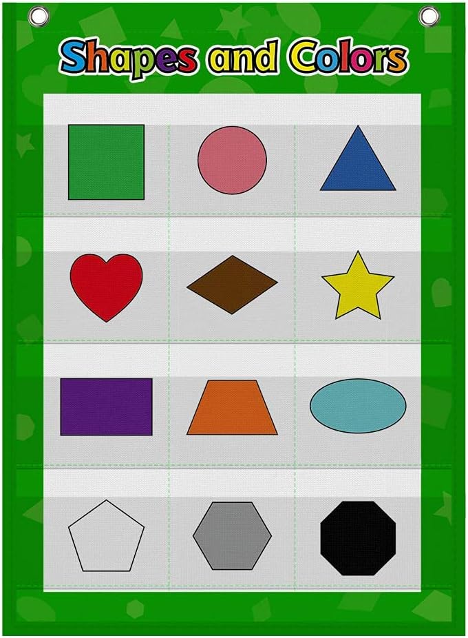 Amazon.com: Shapes & Colors Pocket Chart, Shapes and Color Pocket Chart ...