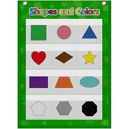 Amazon.com: Shapes & Colors Pocket Chart, Shapes and Color Pocket Chart ...