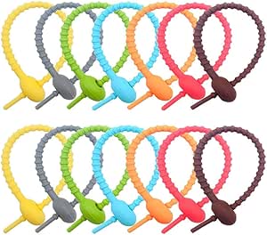 Amazon.com: Multi-purpose silicone cable ties 14 reusable cable ties ...