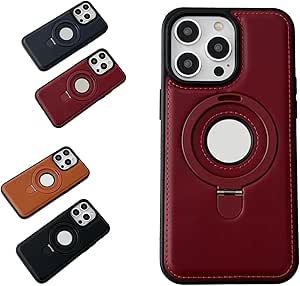 Amazon.com: Leather Invisible Stand for iPhone Case, Zentric Phone Case for iPhone 15/14/13 Pro ...