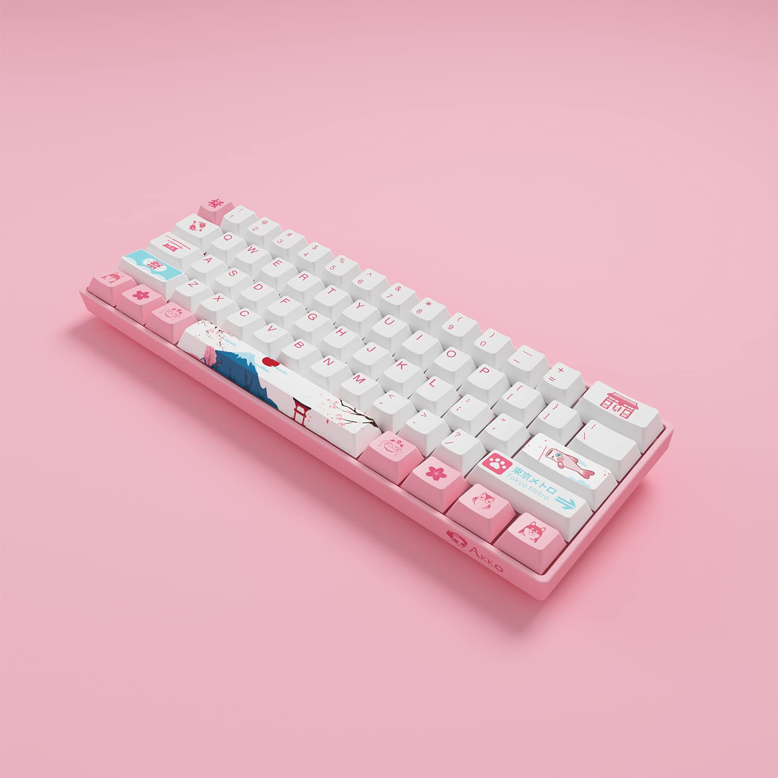 Akko World Tour Tokyo 3061S 60% Pink Wired Mechanical Gaming Keyboard ...