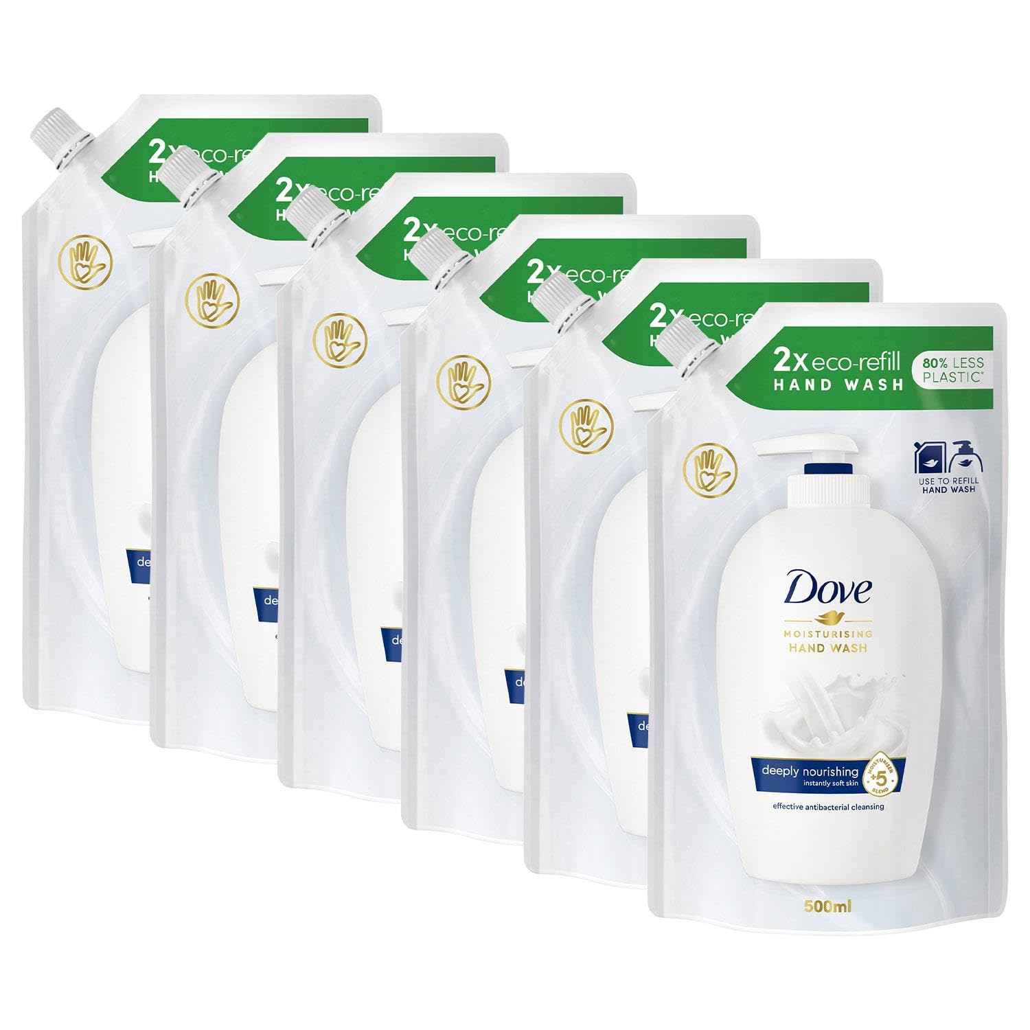Dove Moisturising Eco-Refill for Liquid Hand Wash Effective Antibac ...