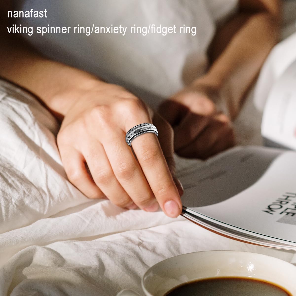 Snapklik.com : 8mm Viking Spinner Ring For Men Women Stainless Steel ...