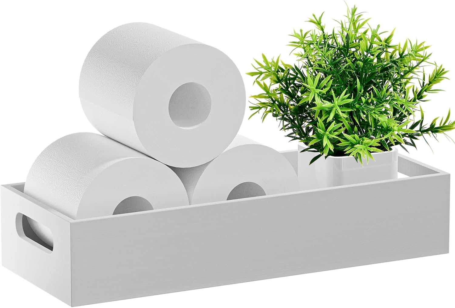 Amazon.com: VITVITI Bamboo Toilet Paper Holder Storage, Bamboo Tray for ...