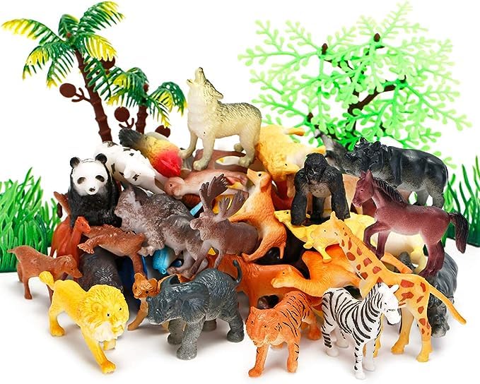Mallexo Forest Animals Set for Kids Unbreakable Toys 27PCs Mixed Jungle ...