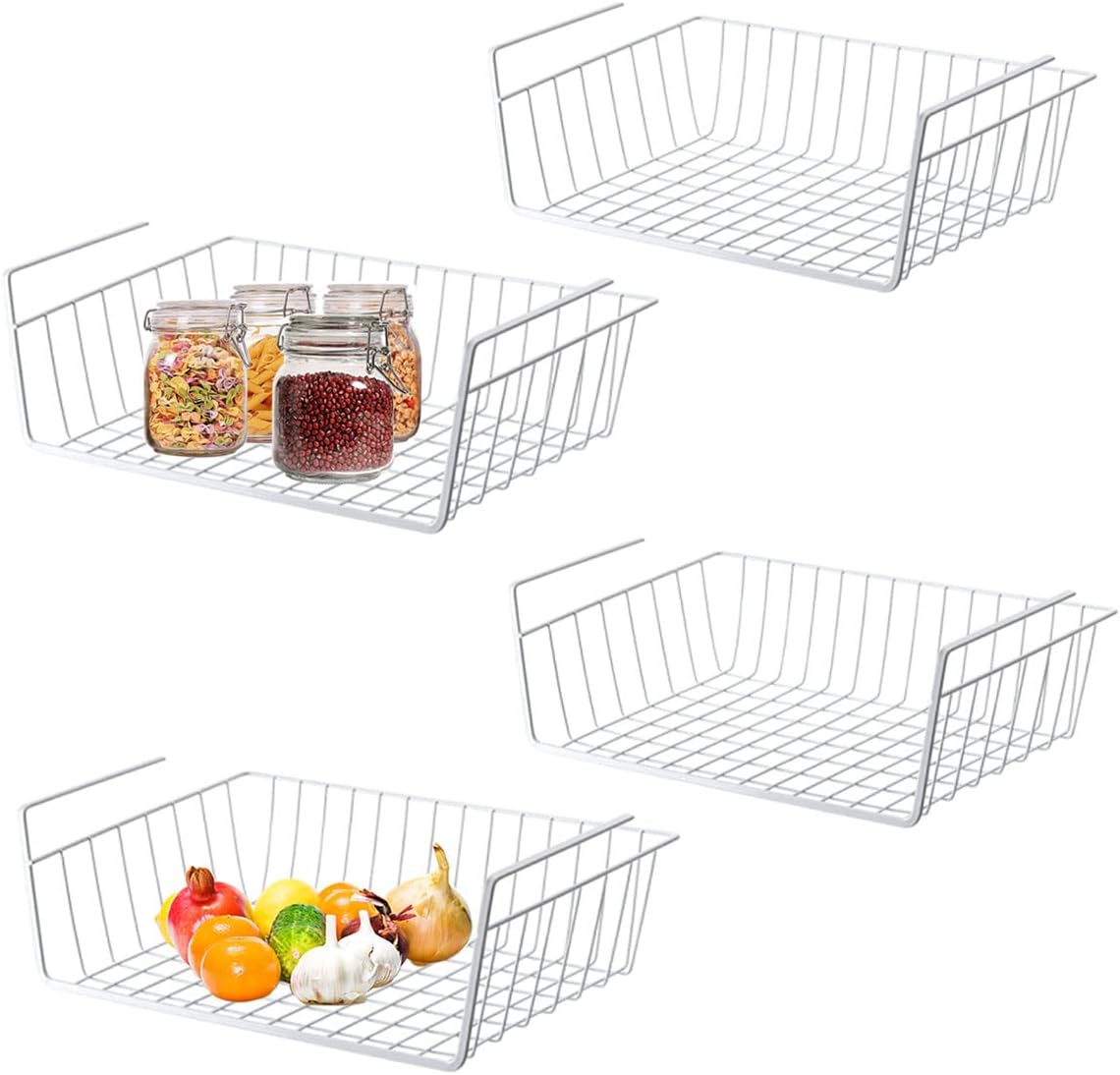 Amazon.com - 8 Pcs Under Shelf Basket, Hanging Under Cabinet Wire ...
