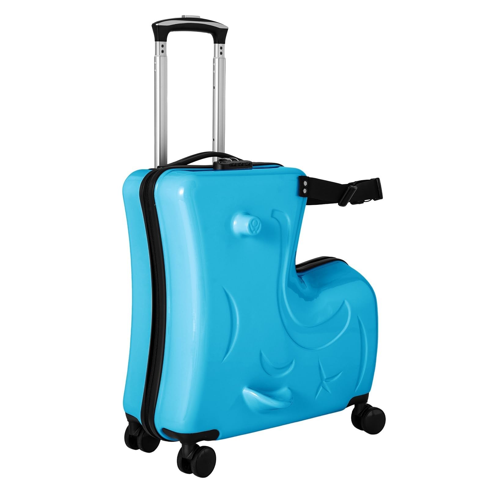 20 Inch Kids Ride-On Suitcase, Children's Carry-On Luggage with TPE ...