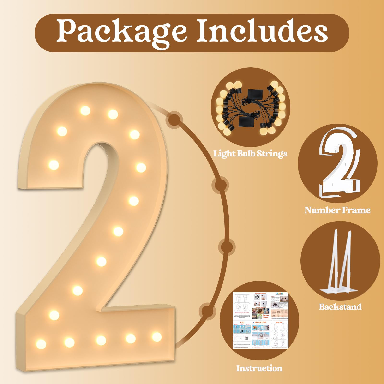 Snapklik.com : Marquee Numbers, 5FT Large Light Up Numbers Balloon 2 ...